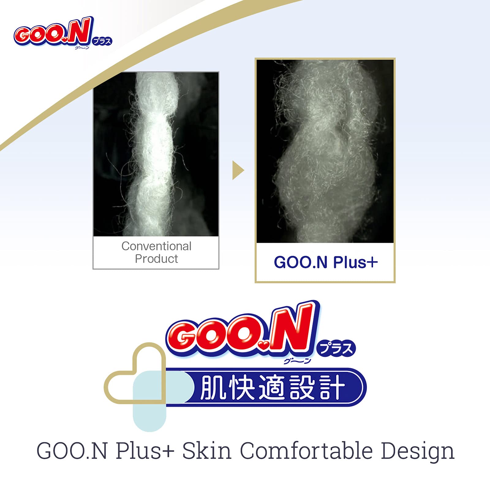 GOO.N Plus+ Pants XL Size (up to 44 lb) Unisex 38 Count Japanese Pull-up Skin Comfortable Design, Made in Japan