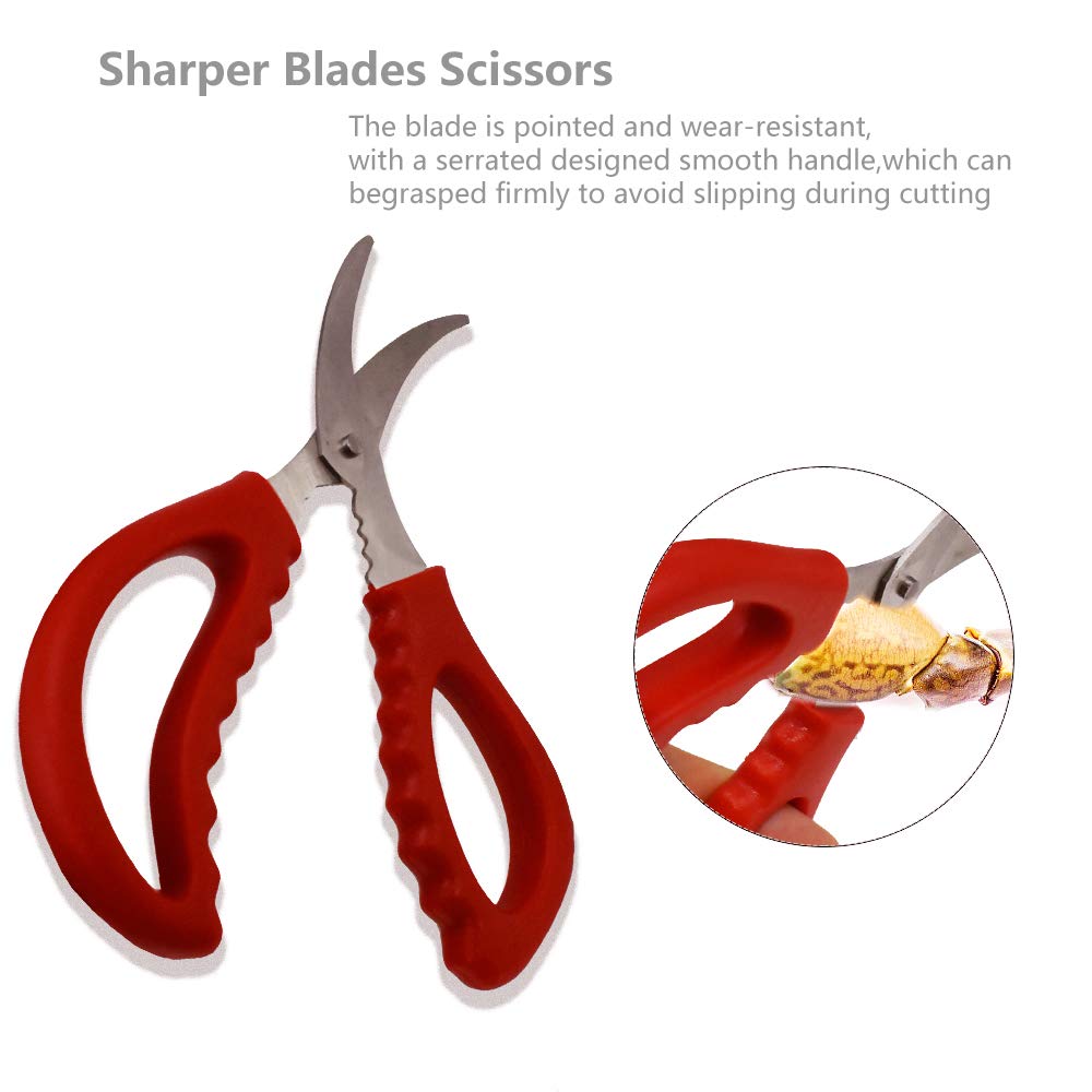 2 Pack Seafood Scissors,Seafood Fish Crab Shrimp Lobster Scissors Stainless Steel Shears for Kitchen Tools