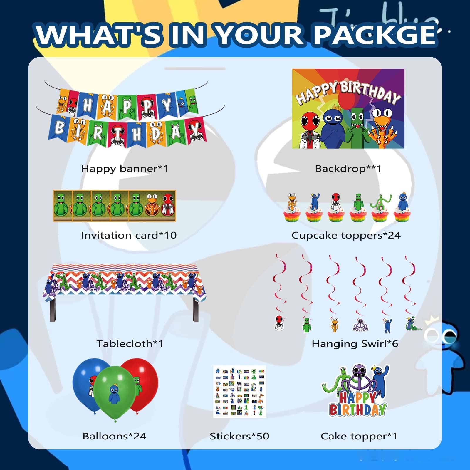 118PCS Rainbow Birthday Decorations,Rainbow Party Supplies Include Banner, Tablecloth, Cake Topper, Cupcake Toppers,Backdrop, Hanging Swirls,Invitation Cards and Stickers