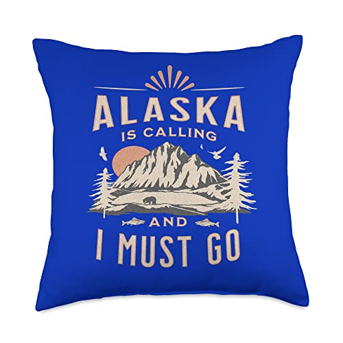 Alaska is Calling I Must Go by Art-Wear Alaska is Calling I Must Go Adventure Travel Apparel Novelty Throw Pillow, 18x18, Multicolor