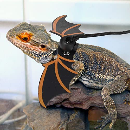 3 Pack Leather Wing Lizard Harness with Bearded Dragon Flying Decoration,2 Pack Bearded Dragon Hammock,Bearded Dragon Outfits Adjustable Leash Bearded Dragon Accessories