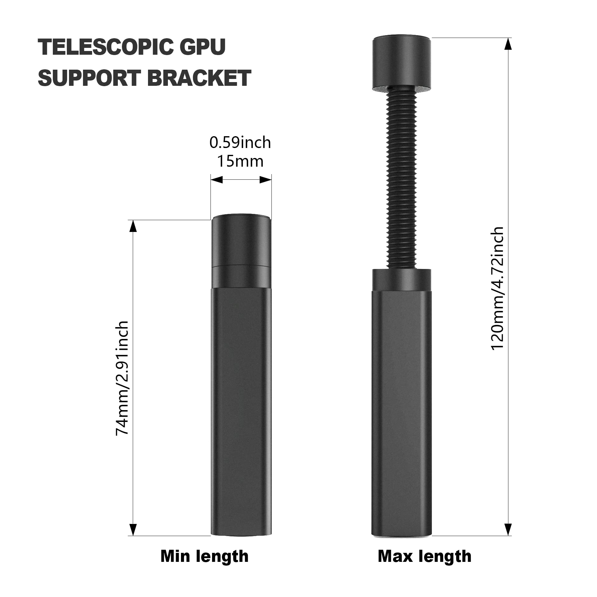 2 Pack GPU Support Bracket, Height Adjustable Graphics Card Brace, Telescopic Rotary GPU Anti Sag Holder Compatiable with MSI AMD NVIDIA