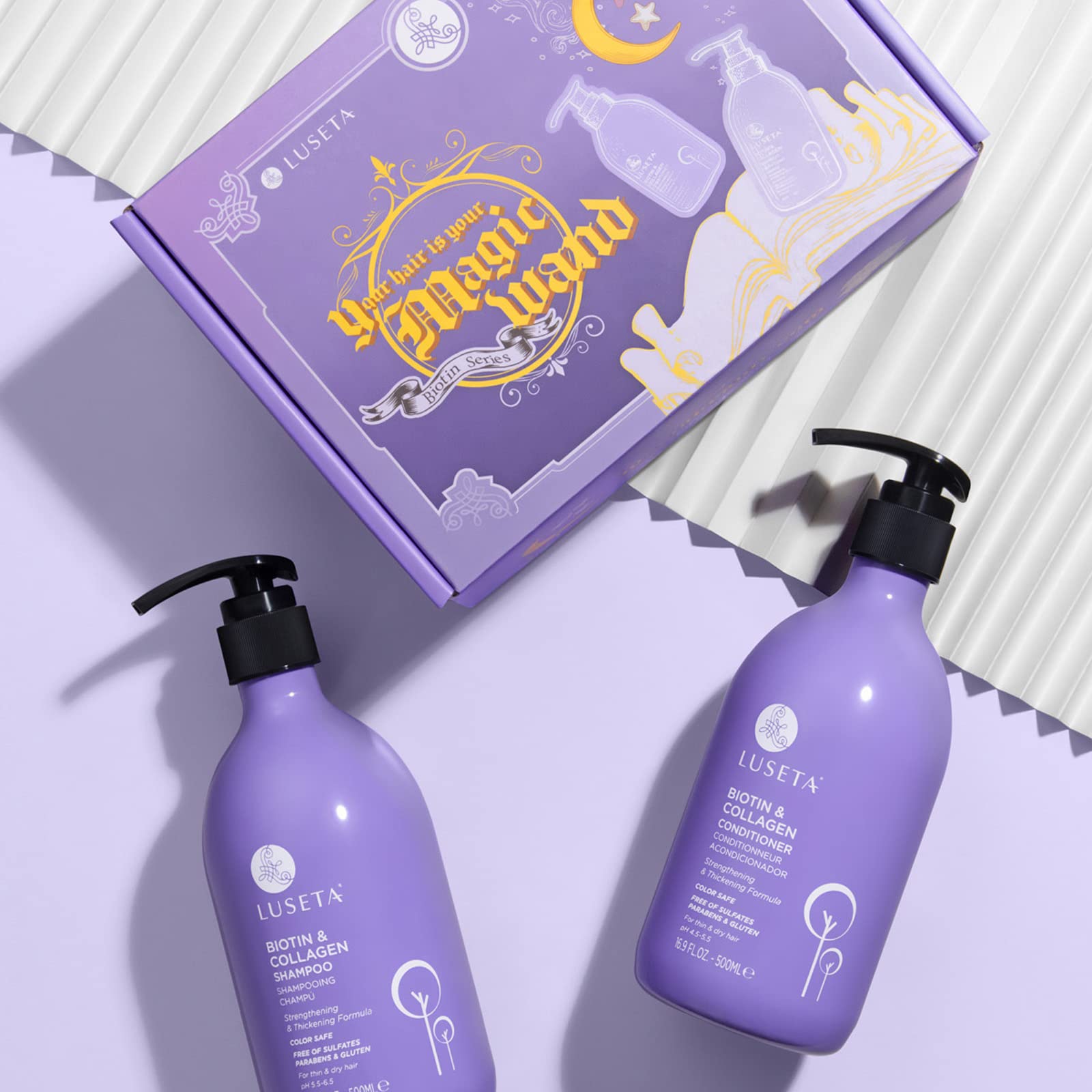 Biotin & Collagen Shampoo Conditioner Set,Thicking Shampoo for Hair Loss & Fast Hair Growth, Sulfate & Paraben Free, Keratin & Color Safe, 2×16.9oz
