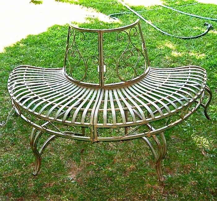 Generic Half Round Tree Bench 30.5"" High- Iron - Antique Green Finish, Large