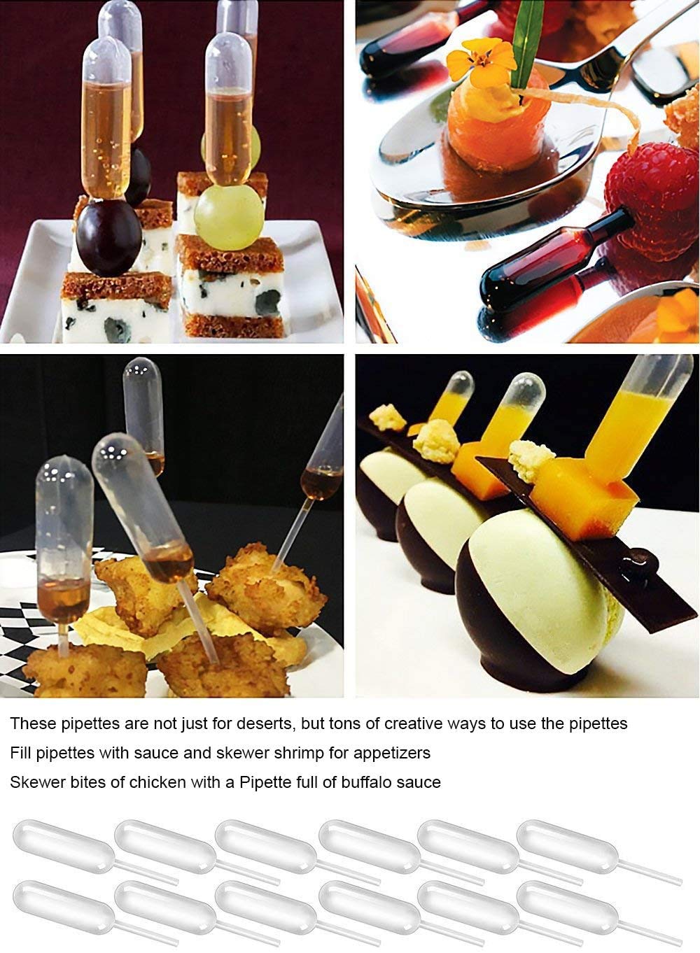 350pcs 4ml Mini Squeeze Transfer Cupcakes Pipettes-Disposable Plastic Droppers for Cupcake,Dessert,Strawberries and Chocolate