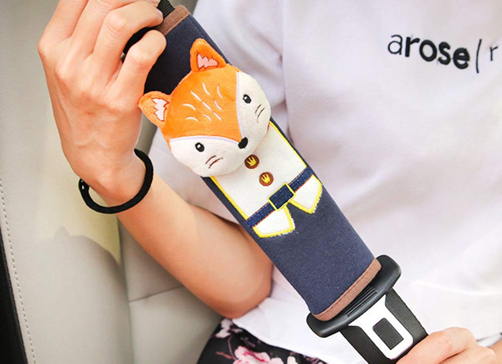 Cartoon Car Seat Belt Cover Shoulder Strap Pad Universal Safety Belt Strap Cushion Pads for a More Comfortable Driving Cute Animal Doll Seat Belt Protector Pad Soft Neck Support Car Seatbelt Cover