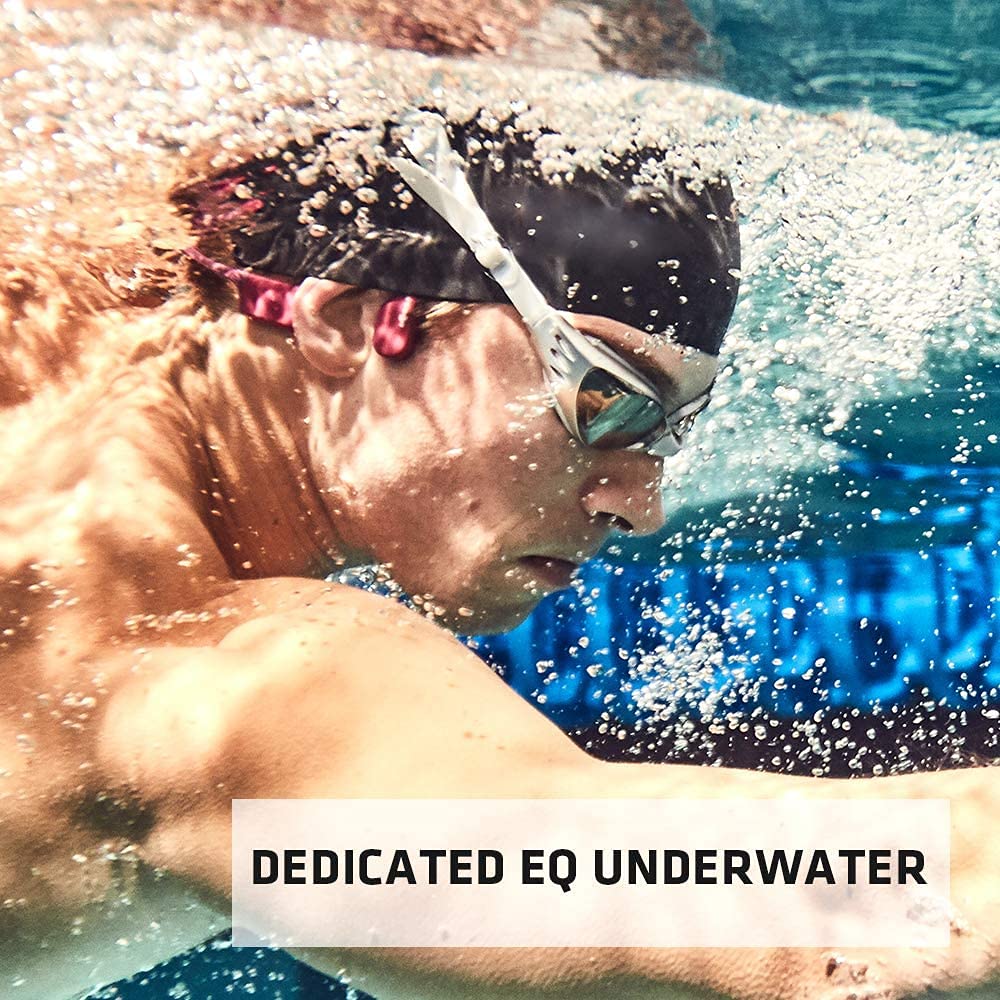 Aftershokz Xtrainerz Bone Conduction MP3 Swimming Headphones with Swim Cap, Sapphire Blue