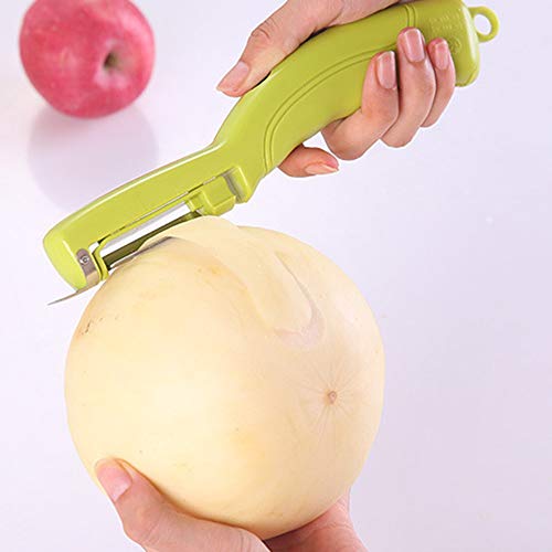 1PCS Electric Peeler Stainless Steel Fruit Potato Peeler Electric Peeling Graters for Kitchen (Green, One Size)