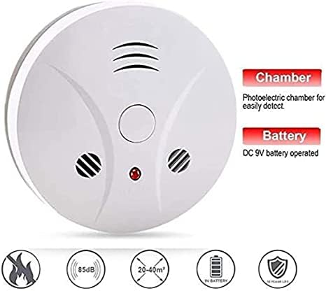3 Pack Smoke Detector Battery Operated with Photoelectric Sensor and Silence Button, Travel Portable