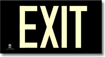 Black Wireless Exit Sign