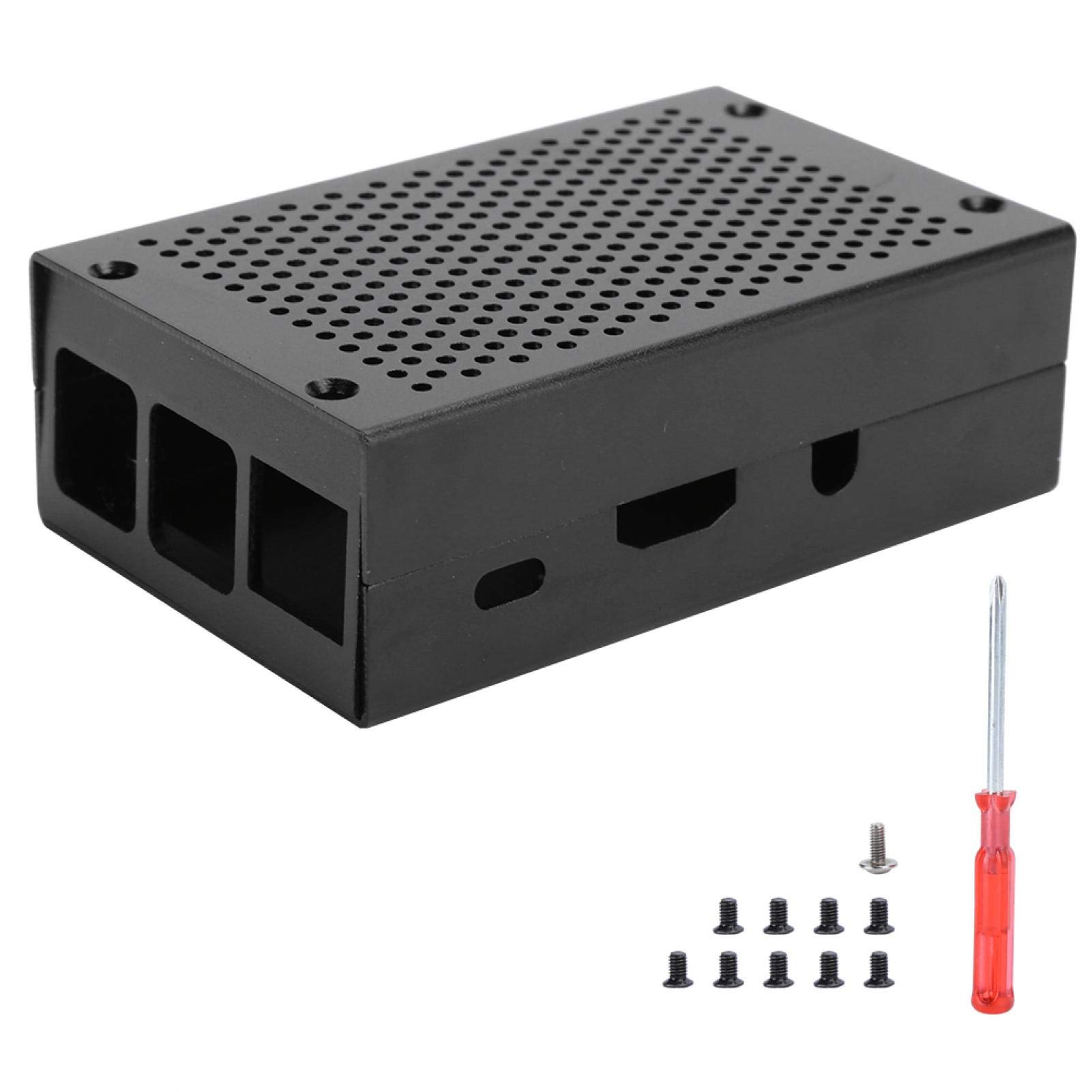 Case for 3 B+ (B Plus) / Pi 3 B, Aluminum Alloy Case Mesh Shell Vent Motherboard , for Heatsink (Black for 3B+/3B)