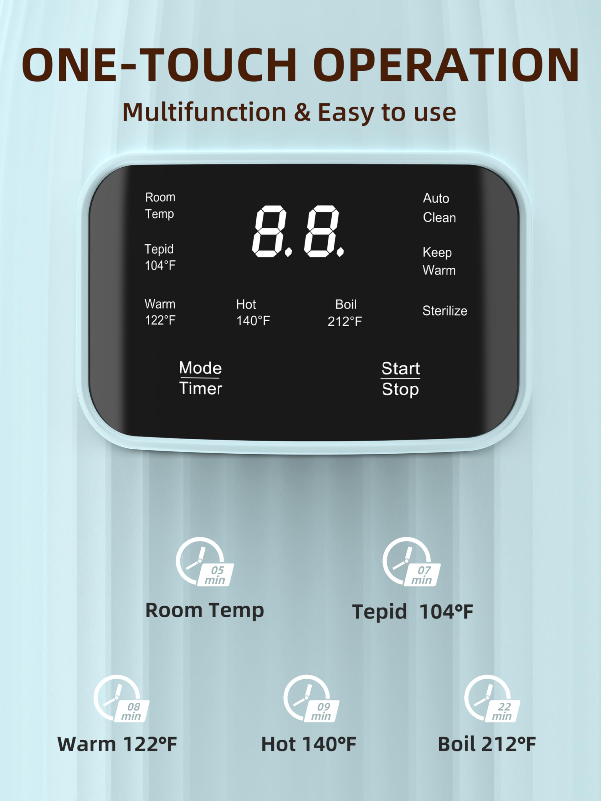 20oz Nut Milk Maker Machine - Multi-Functional Automatic Almond Milk Machine with 10 Blades, Plant-Based Milk, Oat, Soy, Oat, Dairy Free Beverages with 12 Hours Timer/Auto-clean/Boil(blue)