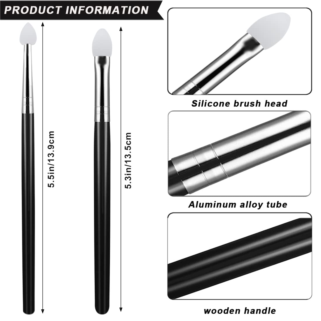 2 Pack Makeup Palette and Spatula Set,Professional Stainless Steel Cosmetic Mirror Lady Mixing Palette Tool With 6 Pcs Sponge Eyeshadow Makeup Applicator With Handle + 2 Shapes Silicone Lip Mask Makeu