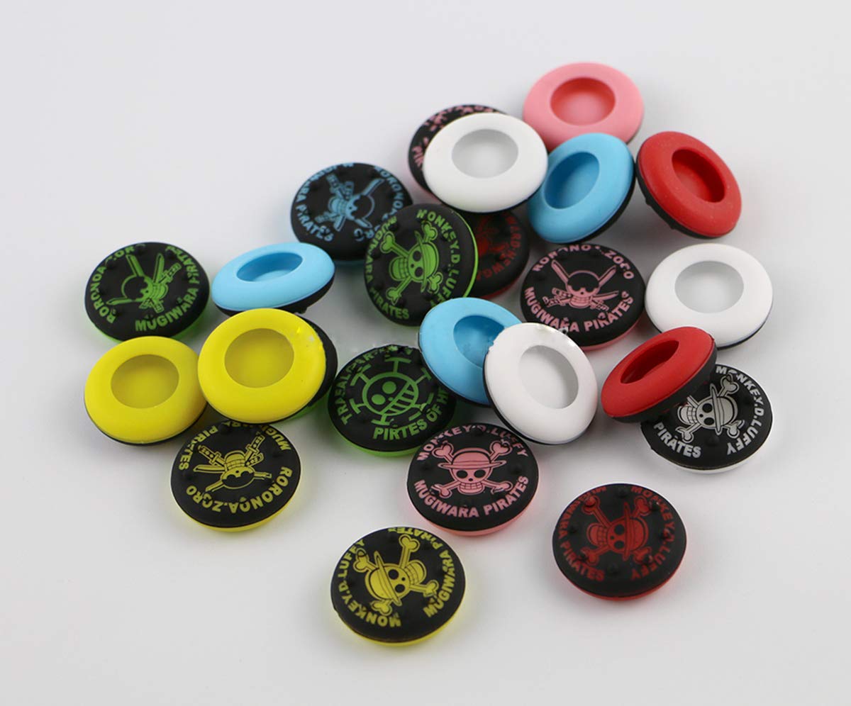 4 in 1 Analog Stick Joystick Rubber Silicone Cap Thumbstick Thumb Grip Cover Case Skin Joystick Grips for PS4 PS3 Xbox One Xbox 360 Controller (2# White)