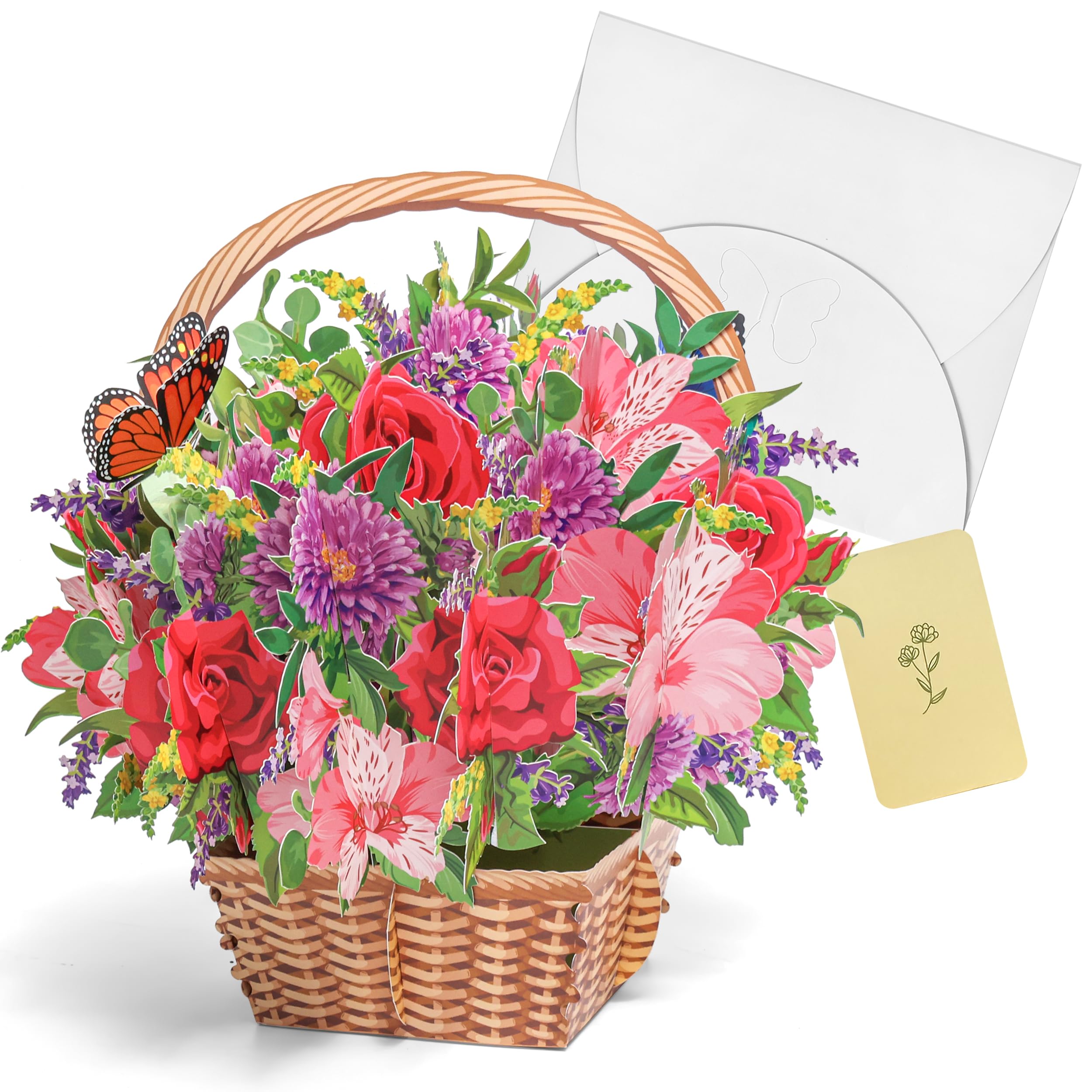 3D Pop Up Flower Bouquet Card - Unique life size Floral Greeting Card for Birthday, Motherās Day, Valentines Day, Appreciation card, Get Well soon - for Mom, Madre, Sister, Grandma, Best Friend