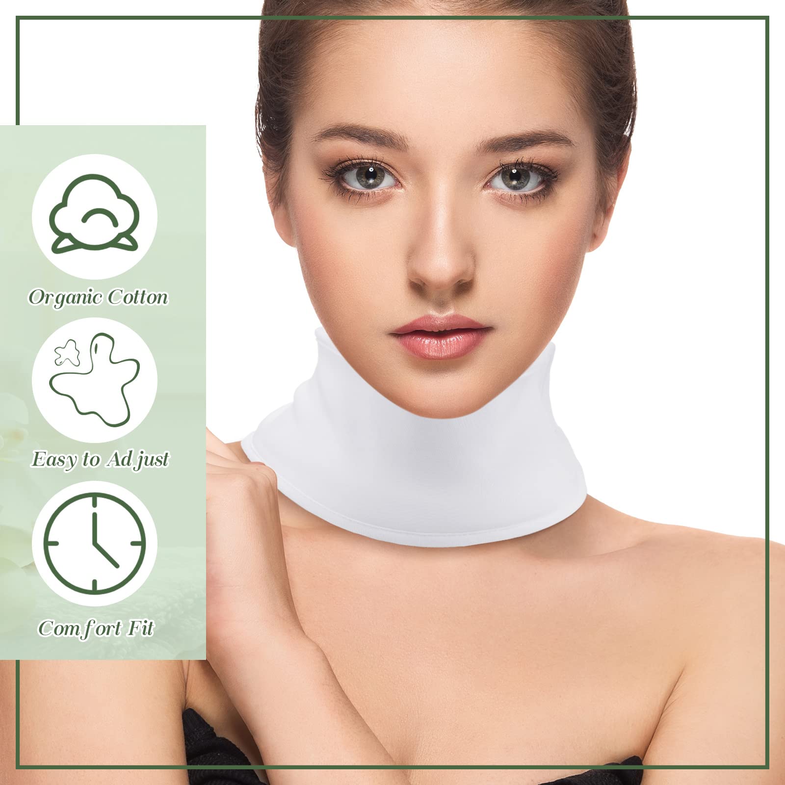 2 Pieces Castor Oil Wrap Reusable Thyroid Neck Wrap for Men Women, Castor Oil Not Included (White)