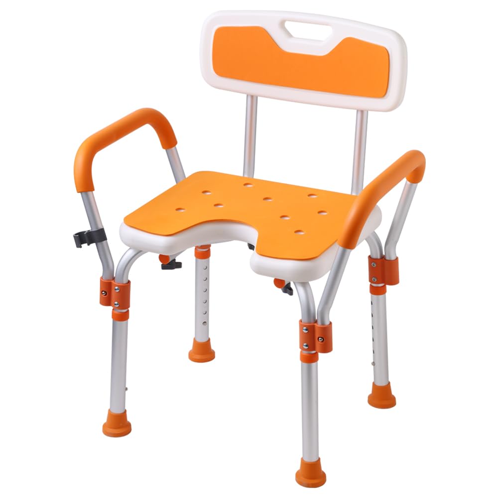 Shower Chair for Inside Shower, Japard 400 lbs Heavy Duty Bath Chair with Arms and Shower Head Holder, Medical Shower Seat, Bath Stool Safety Shower Bench for Elderly