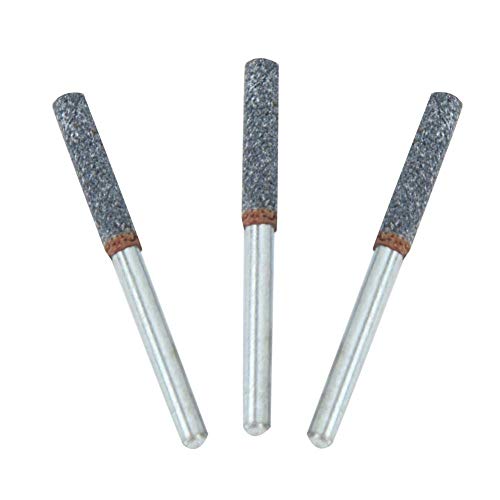 3Pcs 4mm 5/32in Diamond Chainsaw Sharpener Grinding Stone Burr Stone File Sharpening Tool for Rotating Tool