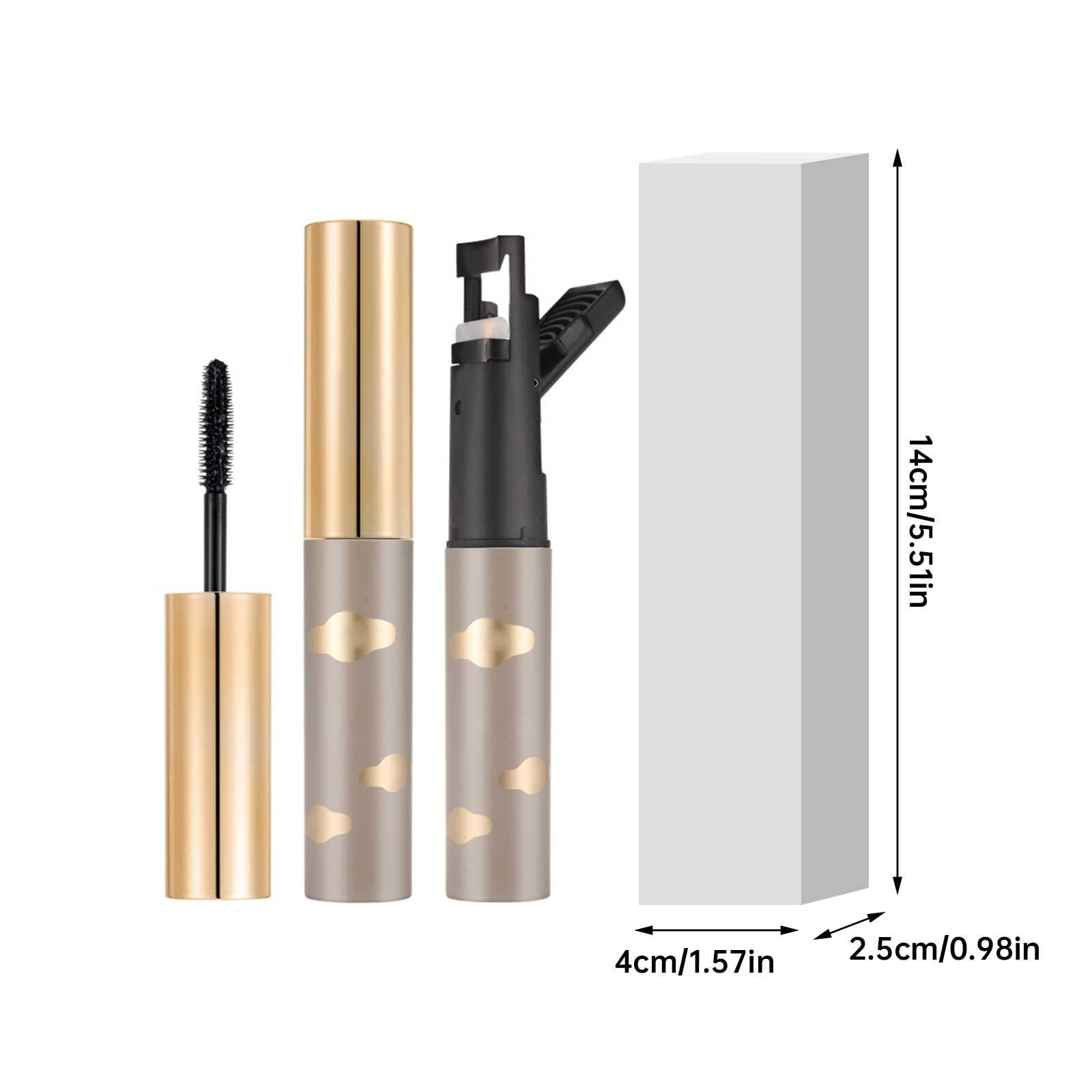 2 In 1 Mascara Longer Lash Cosmetics Natural Lengthening And Thickening Effect No Clumping Superstrong 4d Silk Fiber Mascara Makeup Glitter Top Coat Mascara with(Black-b)