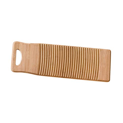 Hemoton Bamboo Wood Washing Clothes Washboard Laundry Washboard Hand Wash Board for Home Laundry Supplies L