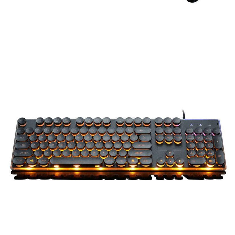 Computer Keyboard-Wired Keyboard Punk Gaming Keyboard Mechanical Keyboard Can Be Illuminated-104 Keys YANG1MN (Color : Orange)