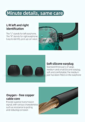 CCA CSA 1DD in Ear Earphone Wired Stereo Sport Earbuds Headphone Clear Sound Lightweight Comfort Wearing Earphone with 3.5mm Jack