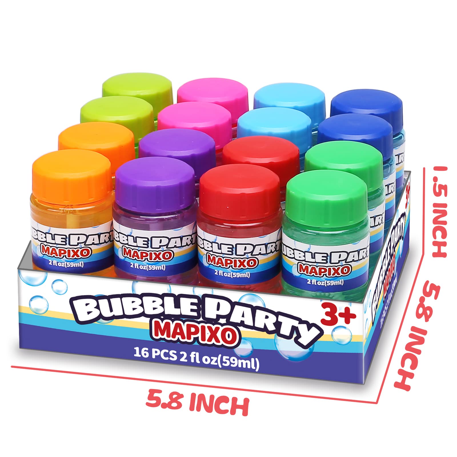 16 Pack Bubble for Kids Party Favors, Bubble Bottle with Wand Attached to The Cap, 8 Colors Bubbles Bulk Set with Gift Box, Blow Bubbles Solution Toy for Birthday, Summer, Goody Bag Stuffers Supplies