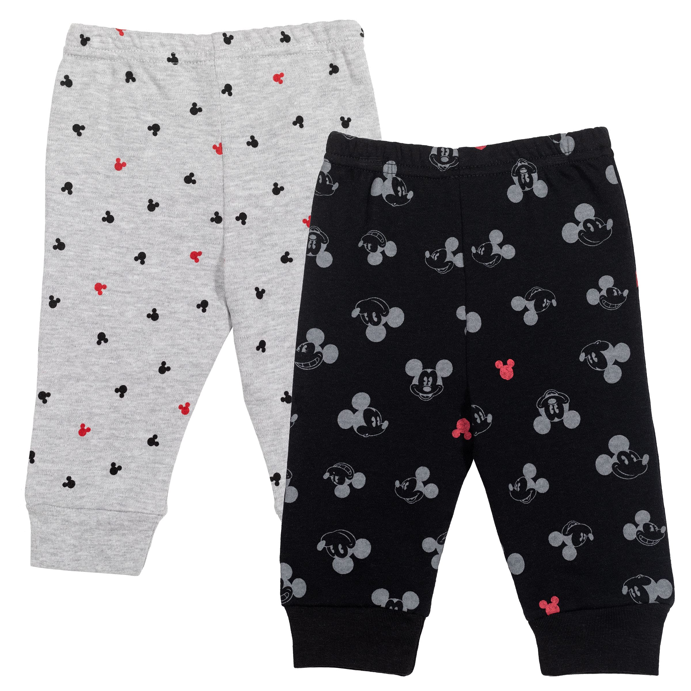 Disney Mickey Mouse Newborn Baby Boys Zip Up Sleep Play Coverall Bodysuits Pants Bibs and Hats 10 Piece 0-6 Months