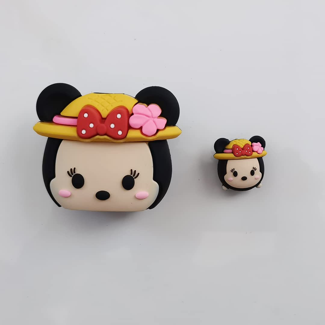 3D Protective Case for iPhone 20W USB-C Power Adapter Charger USB Lightning Cable, Cute Cartoon Series Soft Silicone Fast Lightning Chargers Cable Protective Cover for iPhone Charger (Minnie)