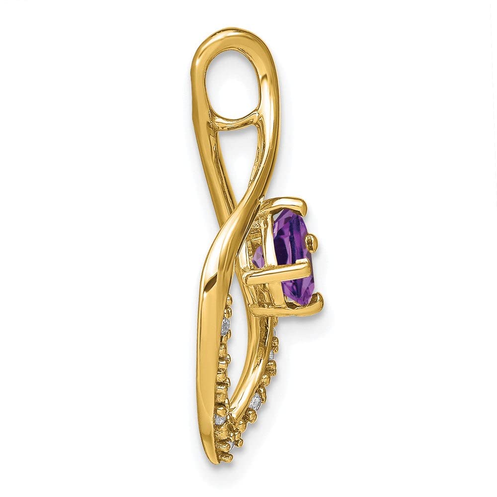 14k Yellow Gold Amethyst and Diamond Pendant GLD-AZ-PM7035-AM-003-YA