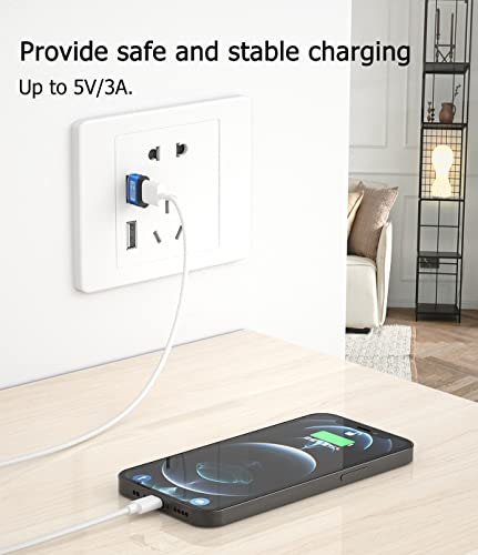 TargetGo USB Type C to USB A Male Adapter, 4-Pack, Blue