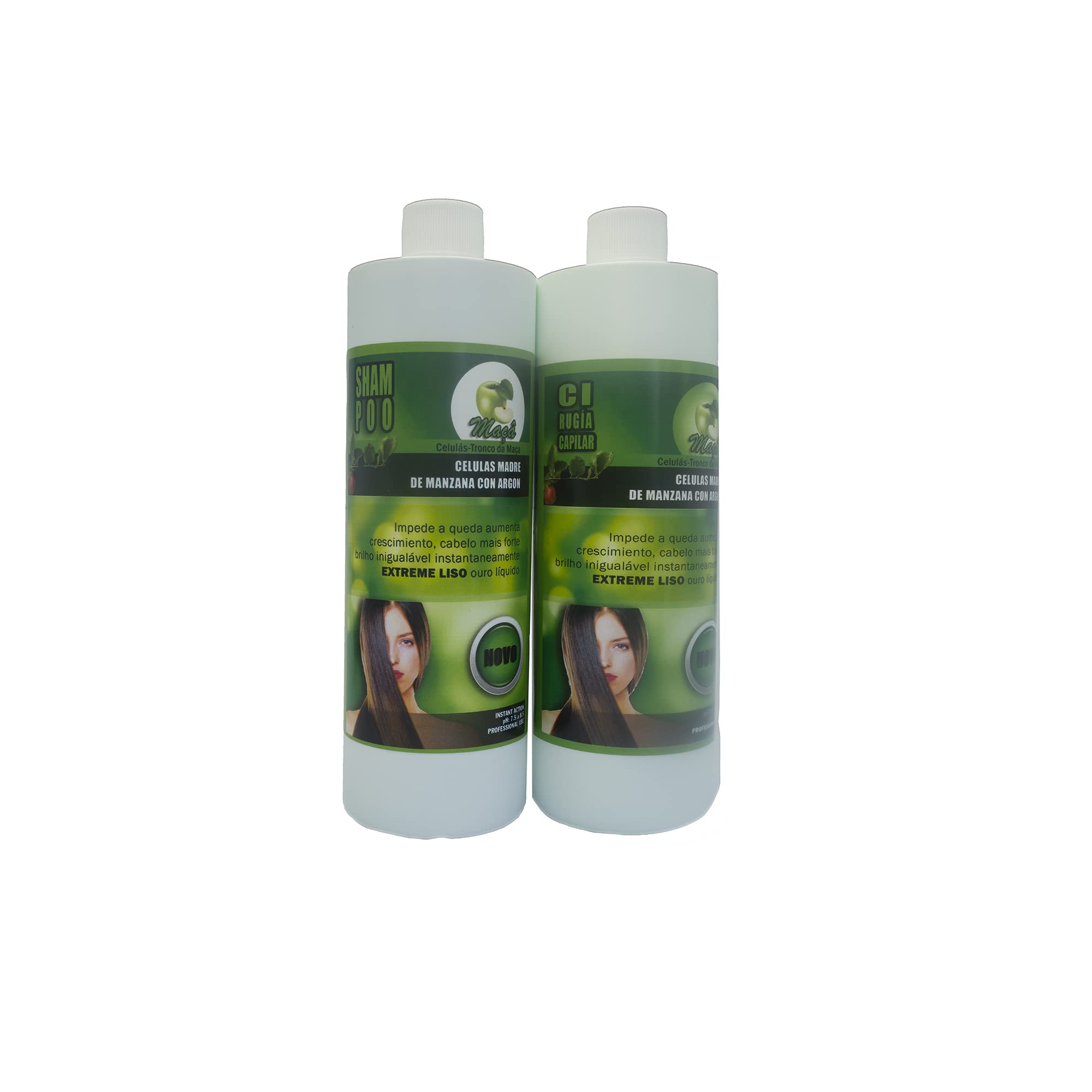 Cirugia Capilar De Celulas Madres De Manzana Con Argan (32 oz + Shampoo) Alisado Perfecto Y natural. (32oz)