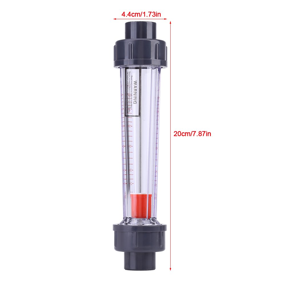 Akozon Rotameter Water Flow Meter Plastic Tube Type 25-250L/H Instantaneous Liquid Water Flow Meter Tube Flowmeter DN15 for Fertilizer l Fiber