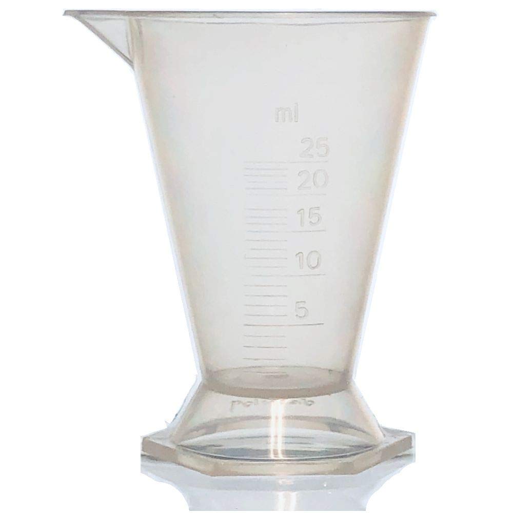 Conical Measuring Cup Set, 5 Sizes - 12, 25, 50, 125, and 200ml, Polypropylene, Hexagonal Base, Karter Scientific