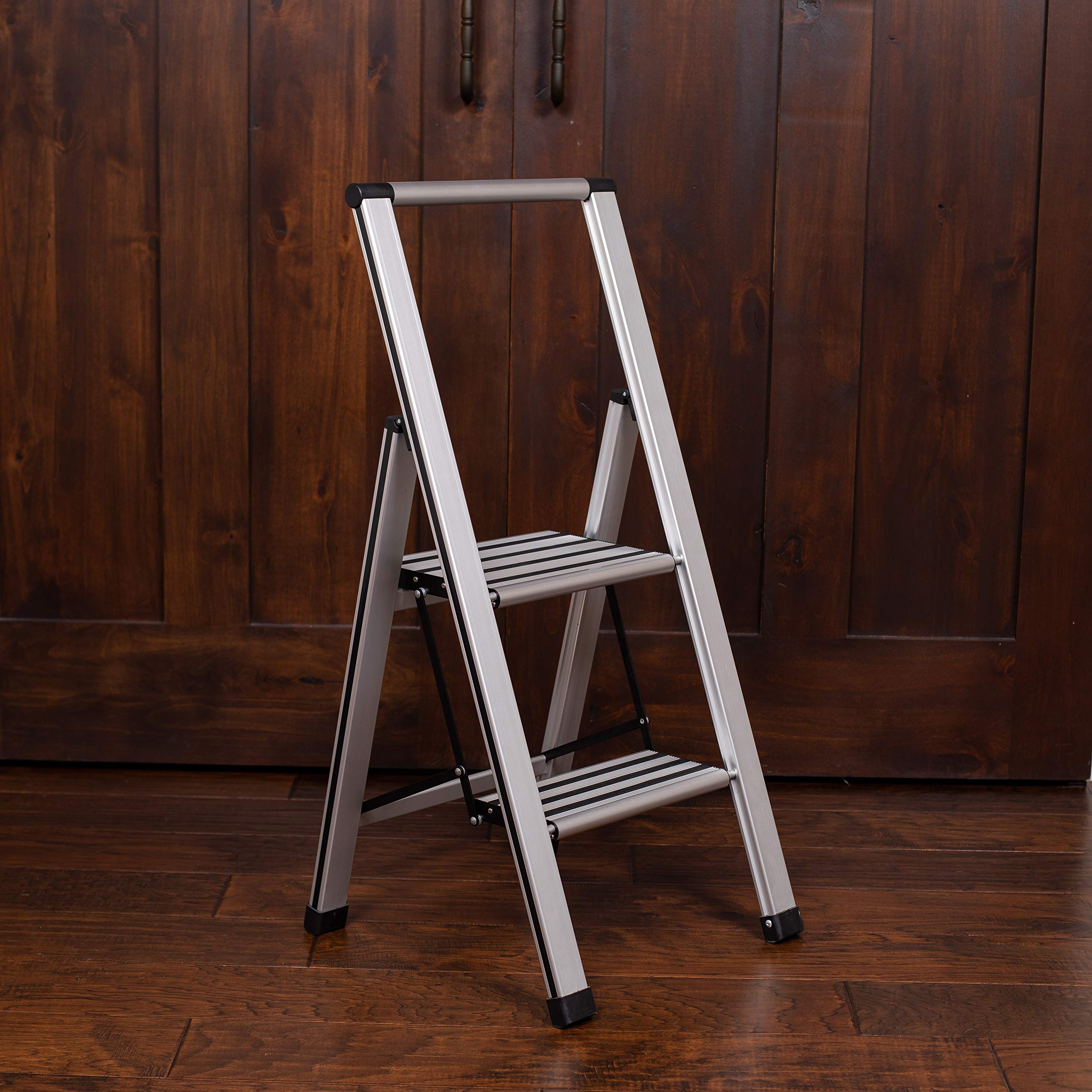 2 Step Ladder | 2 Anti-Slip Steps | Folding Step Stool | 250 lb. Capacity