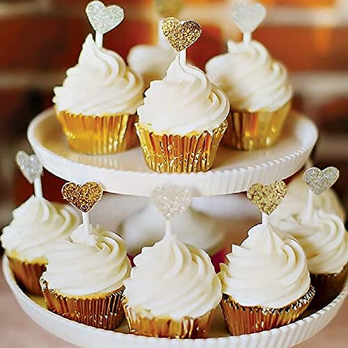 200 Pieces of Cake Paper Cups, Aluminum Foil Baking Cups, Suitable for Weddings, Kitchens, Birthday Parties, 8 Colors are Available (silver)