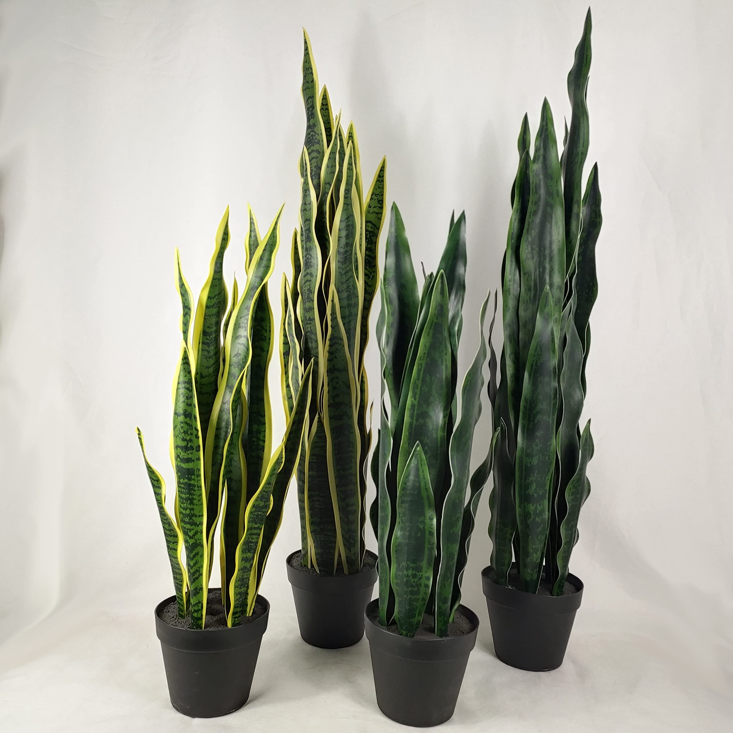 Ailimama Artificial Snake Plant 39 Inch Yellow Fake Sansevieria, Perfect Faux Plants for Home Garden Office Store Decoration