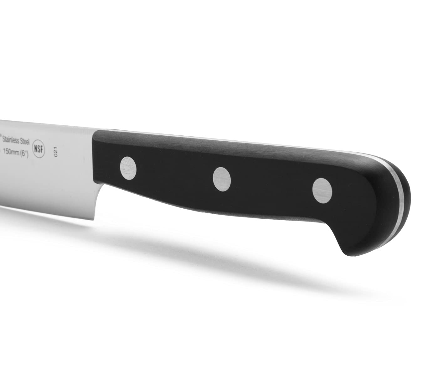 ARCOS Chef Knife 6 Inch Stainless Steel. Cooking Knife to Cut and Peel Small Food. Ergonomic Polyoxymethylene Handle and 150mm Blade. Series Universal. Color Black
