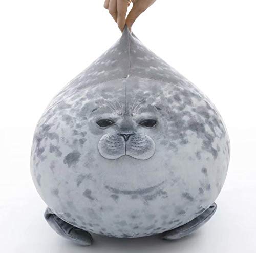 Baboies Plush Seal Pillow, Chubby Blob Seal Pillow Cute Seal Plush Toy Cotton Stuffed Animals (Grey Seals, Small)
