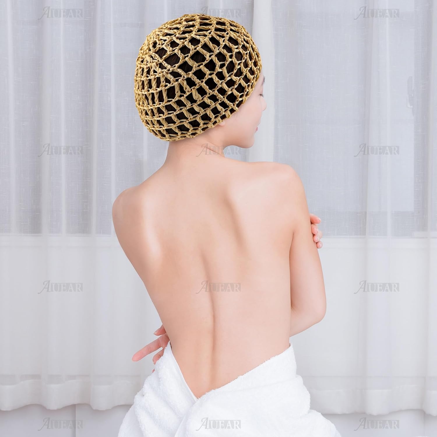 AUEAR, Hair Nets Cap Sleeping Hairnet Snoods Wrap Bonnets Long Straight Curl Wig Head Protector Mesh Wrapping Crochet Wave Cook Hats Bun Lift Strap Weaving Sew For Women Ballet (5 Pack, Multi)