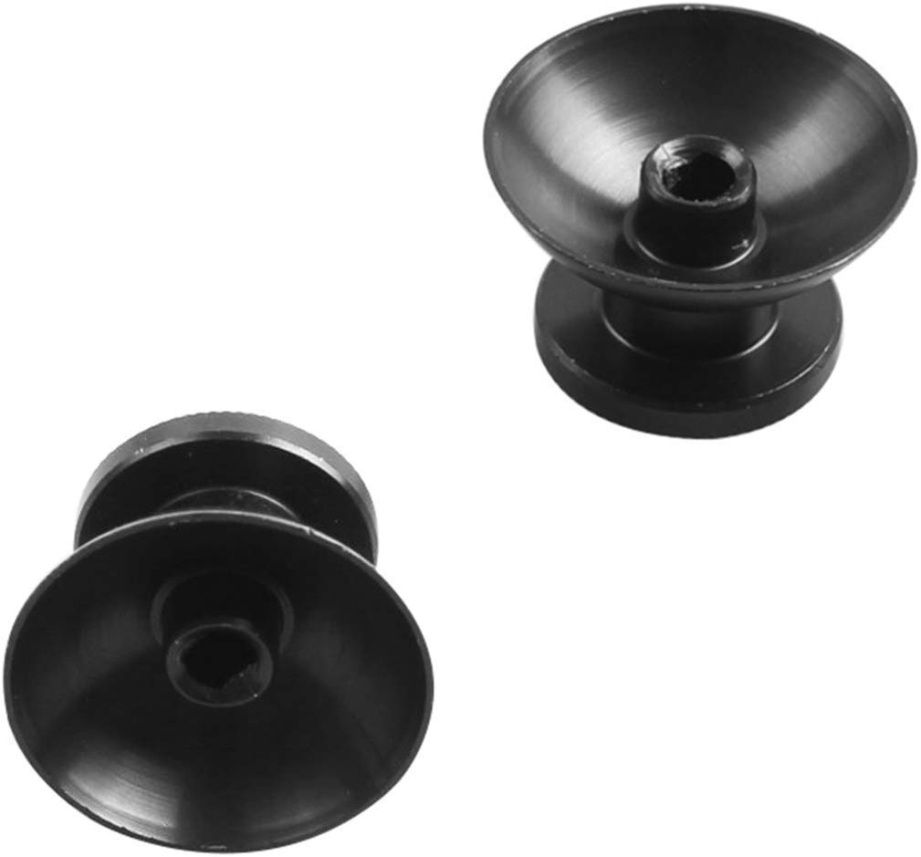 2PCS Aluminum Metal Analog Joystick Thumbstick Rocker Mushroom Caps Button for PS4 Xbox One Replacement (Black)