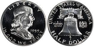 1959 Franklin Silver Proof Half Dollar Ungraded