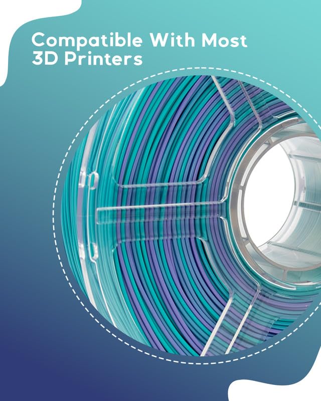 Cookiecad PLA Filament 1.75mm 1kg Rainbow Multicolor 3D Printer Filament - Mermaid PLA
