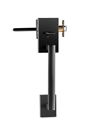 Berlin Modisch HandleSet Front Door Entry Handle and Deadbolt Lock Set Slim Square Single Cylinder Deadbolt and Lever Reversible for Right & Left Sided Doors Heavy Duty β Iron Black Finish