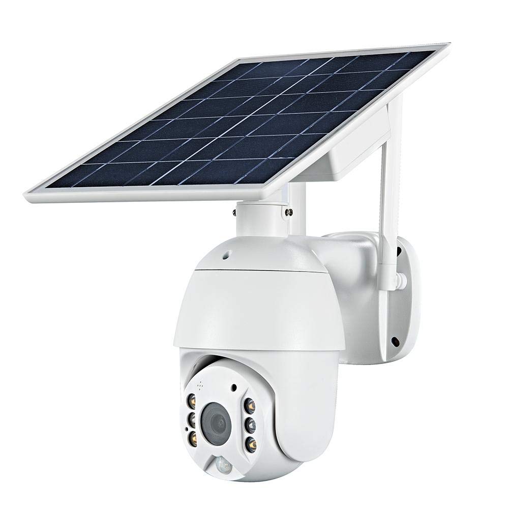 3G/4G LTE Outdoor Solar Powered Cellular Security Camera PIR Motion Recording Pan Tilt 360°View Spotlight Two-Way Audio IP65 Weatherproof 1080P Night Vision AT-S600