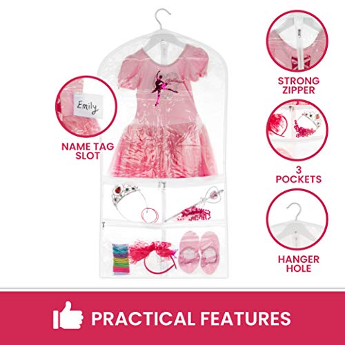 Clear Dance Garment Bags For Dancers Transparent with Accessory Pockets
