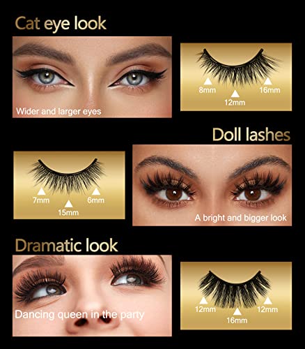 Larbois Magnetic Eyelashes 5 Pairs, Magnetic Eyelashes with Eyeliner Kit Easy to Wear, Comfortable & Reusable False Lashes From Natural to Gorgeous Styles No Glue Needed
