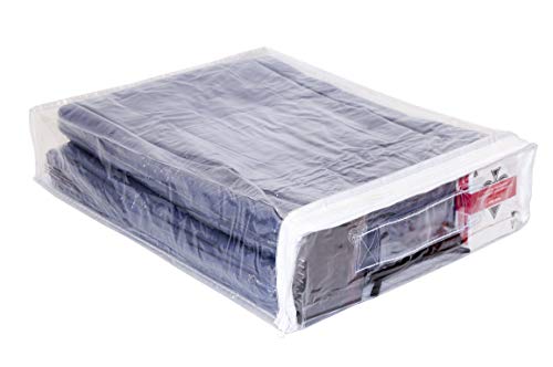 Clear Vinyl Zippered Storage Bags 12 x 15 x 3 Inch 10-Pack with Handle and Pockets