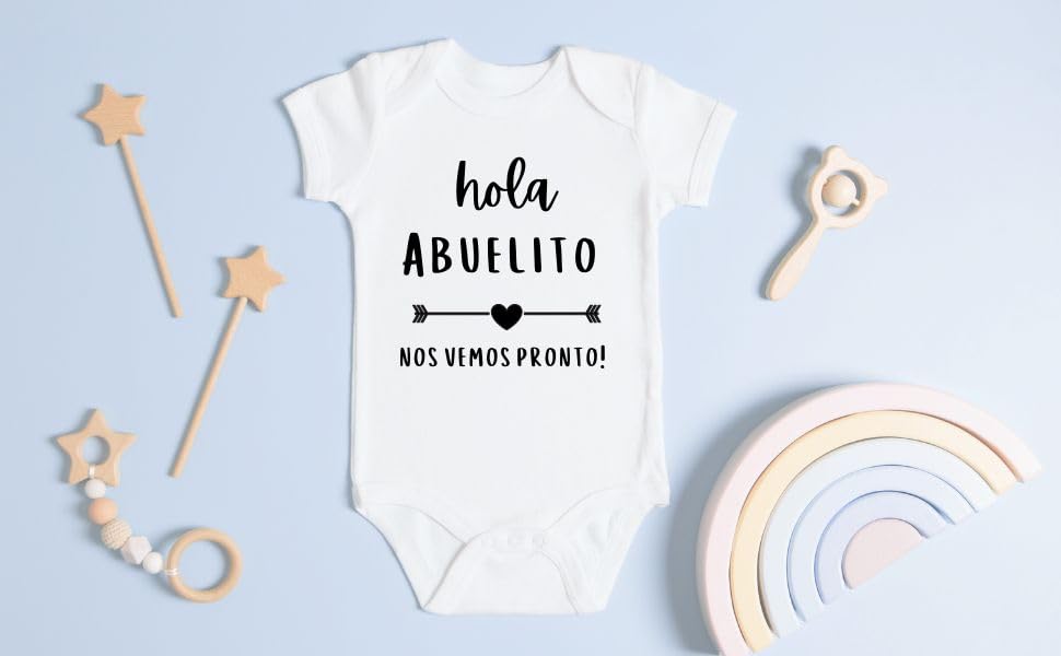 Hola Abuelito Baby Pregnancy Announcement White 0-3 Months