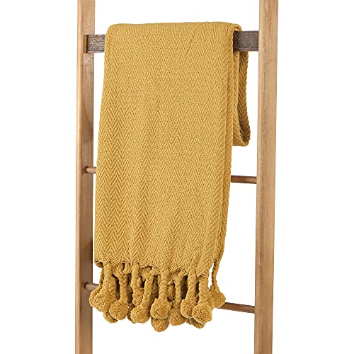 Main + Mesa Woven Cotton Pom Pom Throw